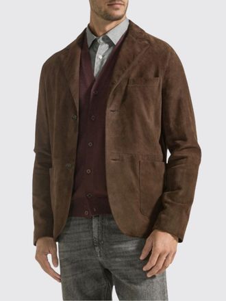 Seventy Blazer droit en cuir su&eacute;d&eacute; avec revers crant&eacute;s et poches plaqu&eacute;es