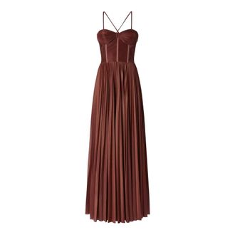 Pinko Cicogna Plissiertes Maxikleid - - Dresses - Damen - Braun - S