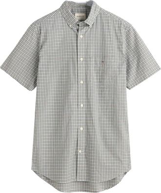 GANT Herren REG POPLIN Microcheck SS Shirt, Milky Matcha, S