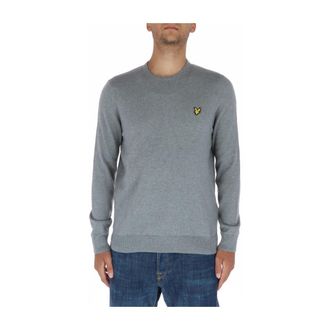 Lyle & Scott Print-Strickware Grau Lange &Auml;rmel - - Knitwear - Herren - Grau - S