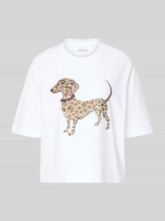 Rich & Royal T-Shirt mit Motiv-Print und Ziersteinbesatz