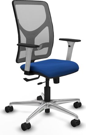 Piqueras y Crespo Schreibtischstuhl mit wei&szlig;en und schwarzen Armlehnen, h&ouml;henverstellbare Lendenwirbelst&uuml;tze, ausgestattet mit Syncro/Traslack und Schneideschaum. Grau/