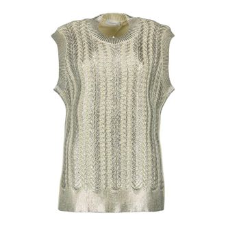 Paco Rabanne &Auml;rmelloses Strickoberteil - - Knitwear - Damen - Beige - M