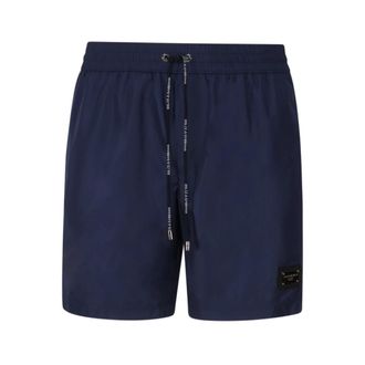 Dolce & Gabbana Badeshorts in mittlerer L&auml;nge mit Logo-Patch - - Swimwear - Herren - Blau - S