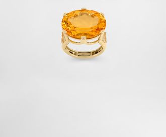 Dolce & Gabbana Anna Ring In 18-carat Yellow Gold With Citrine And Diamonds - Frau Ringe Gold 51