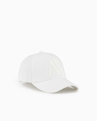 A|X Armani Exchange Herren Rubberized 3D Logo Baseball Cap, White, Einheitsgröße