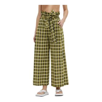 Erika Cavallini Semi Couture Breite Hose - - Trousers - Damen - Gr&uuml;n - XS