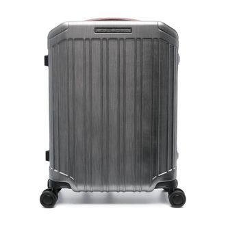 Piquadro unisex, Valises, Gris, Taille: ONE Size Valise Rigide Slim avec D&eacute;tails en Cuir