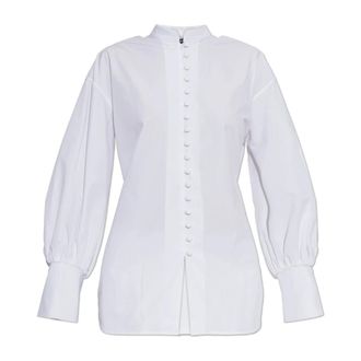 Balmain Baumwollhemd mit Stehkragen - - Blouses & Shirts - Damen - Wei&szlig; - M
