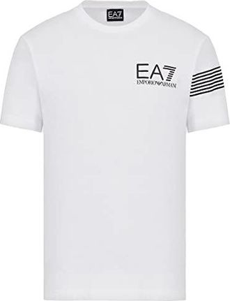 Emporio Armani T-shirt pour homme EA7 6KPT03 PJ3BZ1, manches courtes, col rond, Blanc, Small