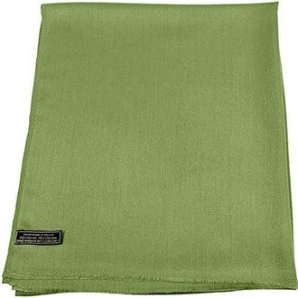 CJ Apparel Vert Echarpe de Pashmina en Châle Népalaise Solide Couleur Unie Conception Wrap Étole Secondes