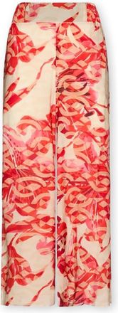 Elena Miro Femme, Pantalons, Rouge, Taille: 36 FR Pantalon Palazzo Imprim&eacute;