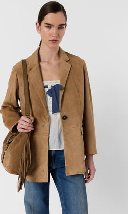 Gerard Darel Veste en cuir velours - TAELY - Sable