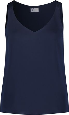 Vera Mont Damen Satin-Bluse mit V-Ausschnitt Night Sky,36