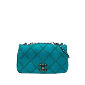 Chanel Sac bandouli&egrave;re matelass&eacute; vintage doccasion - Femme - Pre-owned - Bleu - Taille: ONE Size