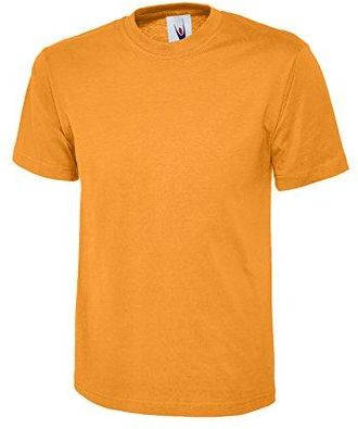 Uneek clothing Uni Classique T-shirt Haut 100% Coton D&eacute;contract&eacute; Loisirs Sports Travail UC301 - Orange, L