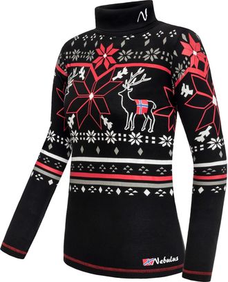 Nebulus Damen Rolli Coaster, Rollkragen, Langarm, rot - XXL/44