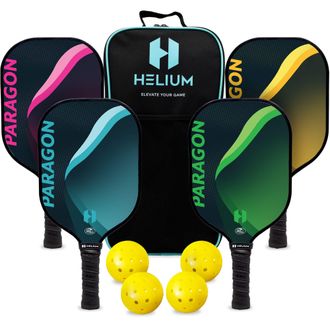hELium Paragon Pickleball-Paddel, USAPA-Zertifiziert, Graphit-Fiberglas-Oberfl&auml;che, Leichter Wabenkern, 4 St&uuml;ck
