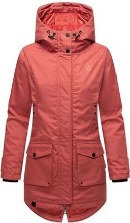 Navahoo Brinjaa Veste demi-saison chaude et courte pour femme Veste de pluie avec capuche Tailles XS &agrave; XXL, rot, XL