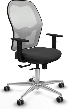 Piqueras y Crespo Schreibtischstuhl mit Rollen aus Parkett mit 1D-Armen, h&ouml;henverstellbare Lendenwirbelst&uuml;tze, ausgestattet mit Syncro/Traslack und eingespritztem Schau