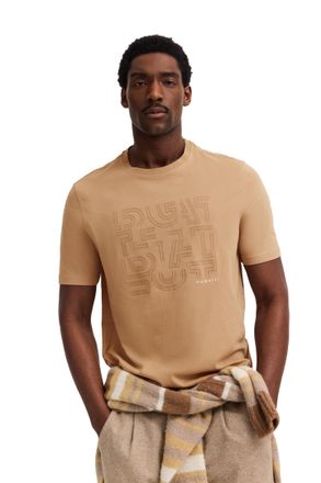 Bugatti Herren T-Shirt Kurzarm 8350-85041D Modern Fit Rundhalsausschnitt Logo-Print Baumwolle bequem Basic sportlich