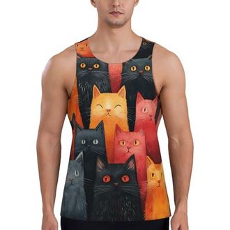 Generic D&eacute;bardeur respirant &agrave; s&eacute;chage rapide sans manches pour homme pour entra&icirc;nement &agrave; la plage S &agrave; 4XL, Chat mignon 16, 3XL