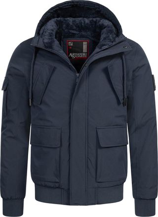 Alessandro Salvarini Herren Winterjacke (S-3XL) mit Kapuze und Fleecefutter AS432 - Navy Gr&ouml;&szlig;e XXL - Gr.XXL