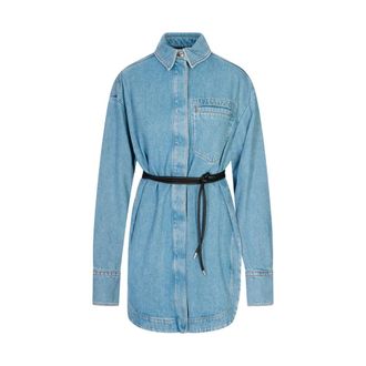 Sportmax Femme, Robes, Bleu, Taille: 34 FR Cappa Maxi Shirt