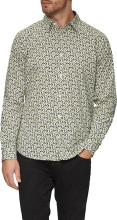 s.Oliver Slim Fit: Popeline-Hemd mit All-over-Print
