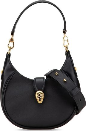Bulgari Hobo Bags - Small Leather Serpenti Ellipse Satchel - Gr. unisize - in Schwarz - f&uuml;r Damen