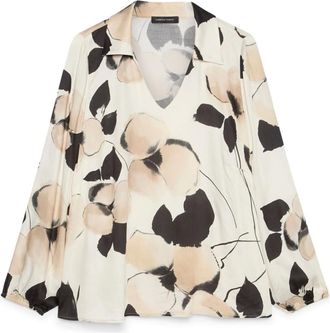Fiorella Rubino Femme, Blouses et Chemises, Multicolore, Taille: 44 FR Blouse en satin &agrave; imprim&eacute; floral