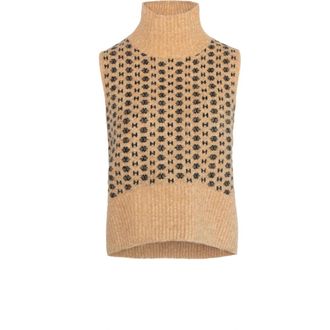 H&eacute;st Logo Weste - - Knitwear - Damen - Beige - M