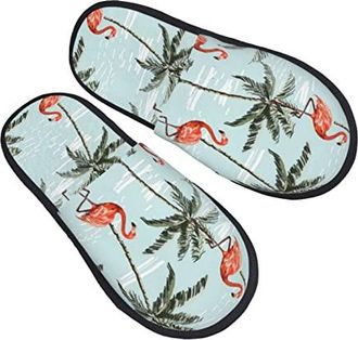 Generic Pantoufles DHiver Plage Flamingo Palm Tree Tropical Lavables Pantoufles DH&ocirc;tel Antid&eacute;rapant Chausson Hotel Pour Voyage Automne Femmes M