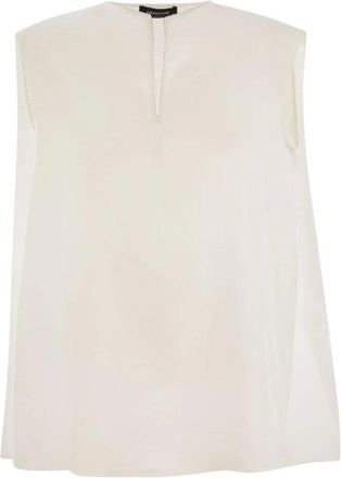 Fabiana Filippi Femme, Blouses et Chemises, Blanc, Taille: 38 FR Haut sans manches &agrave; d&eacute;tail drap&eacute;