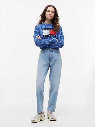 Tommy Hilfiger Jean mom fusel&eacute; taille tr&egrave;s haute
