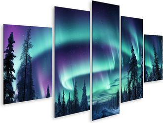 Islandburner Prime Bild auf Leinwand Polarlicht Beleuchteter Nachthimmel Bilder Wandbilder Poster