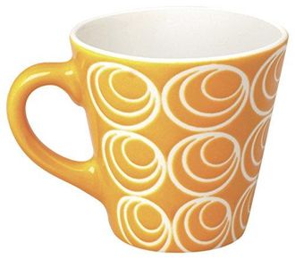 Excelsa Etnika Tasse Kaffee 90 ml, Porzellan, Orange, 6.2 x 6.2 x 6 cm