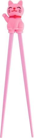 Tokyo Design Studio ESS-St&auml;bchen f&uuml;r Kinder, rosa, 22 cm, mit s&uuml;&szlig;er Gl&uuml;cks-Katze als Halterung f&uuml;r Anf&auml;nger, St&auml;bchen auswechselbar