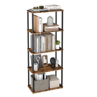 Vasagle Biblioth&egrave;que, &Eacute;tag&egrave;re &agrave; 5 Niveaux, Assemblage Ultra-Rapide sans Outils, &Eacute;tag&egrave;re de Rangement, 23,8 x 60 x 139 cm, pour Salon, Chambre, Cuisine, Marron