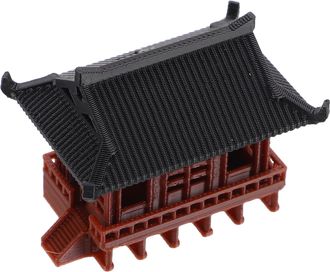 NUOBESTY Kleiner Asiatischer Pavillon Dekoration Miniatur Gartenornament aus Kunststein Mikro Landschaftsmodell f&uuml;r Aquarium Bonsai und Schreibtisch Antik Gest