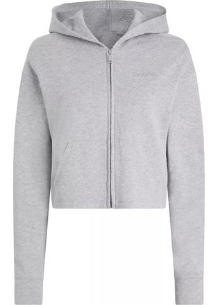 Calvin Klein Damen Hoodie mit Rei&szlig;verschluss Full Zip mit Kapuze, Grau (Grey Heather), L