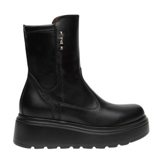 Nero Giardini Bottines en cuir et mati&egrave;re technique - Femme - Chaussures - Noir - Taille: 38 EU
