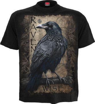 Spiral Raven Wise M&auml;nner T-Shirt schwarz 4XL
