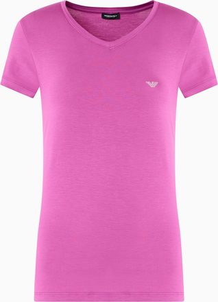 Emporio Armani Damen S/Sleeve V Neck T-Shirt, Bouganville, XS