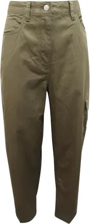 Calvin Klein Femme, Pantalons, Vert, Taille: 38 FR Twill High Trouser