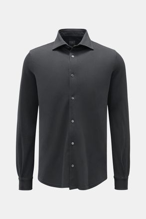 Fedeli Herren - Piqu&eacute;-Hemd Steve schmaler Kragen dunkelgrau