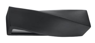 Licht-Erlebnisse Wandleuchte Schwarz Keramik lang 42 cm Up Down indirekte Beleuchtung E27 Wandlampe Wohnzimmer Flur Treppe