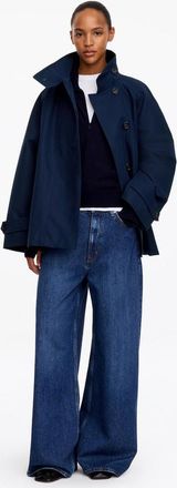 Arket Baumwolljacke Mit Stehkragen -Blau