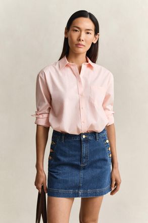 GANT Damen Regular Fit Classic Popeline Bluse (32) APRICOT Rosa