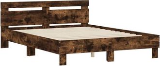 vidaXL Cadre de lit avec t&ecirc;te de lit ch&ecirc;ne fum&eacute; 140x190 cm Vidaxl